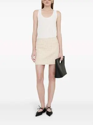ANINE BING Vanessa Houndstooth Tweed Miniskirt - Neutrals