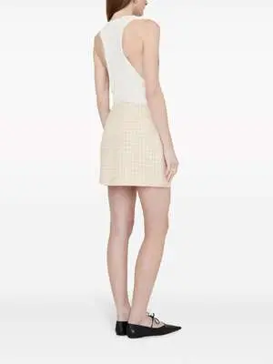 ANINE BING Vanessa Houndstooth Tweed Miniskirt - Neutrals