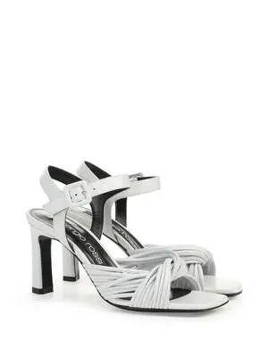 SERGIO ROSSI Sr Akida 80mm Leather Sandals - White