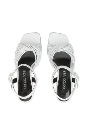 SERGIO ROSSI Sr Akida 80mm Leather Sandals - White