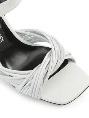 SERGIO ROSSI Sr Akida 80mm Leather Sandals - White