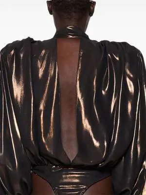 LAQUAN SMITH Pussy-bow Draped Bodysuit