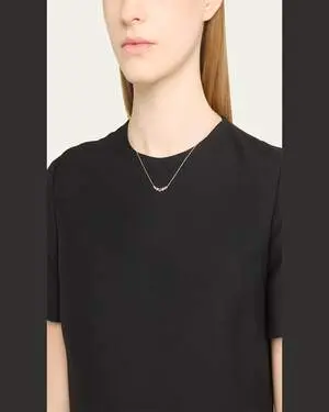 SYDNEY EVAN 14k Graduated Bezel Curve Bar Necklace With Sapphires
