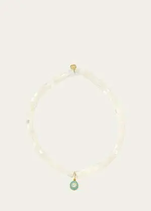 SYDNEY EVAN Enamel Charm Beaded Bracelet
