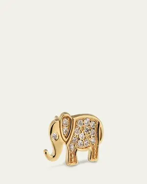 SYDNEY EVAN 14k And Diamond Pave Elephant Single Stud Earring, Left - Gold