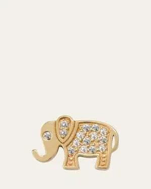 SYDNEY EVAN 14k Gold And Diamond Pave Elephant Single Stud Earring, Left Yg