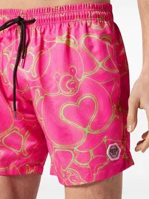 Philipp Plein Heart-print Swim Trunks