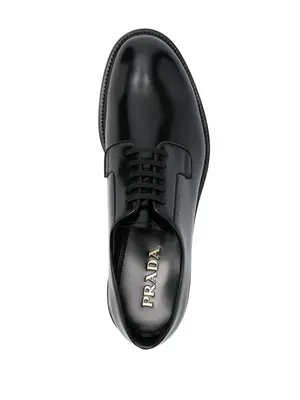 Prada Logo-debossed Leather Oxford Shoes