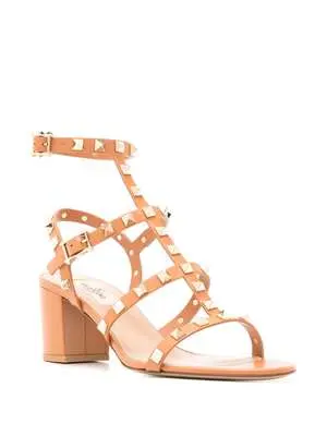 Valentino Garavani Stud-embellished Buckled Sandals - Orange