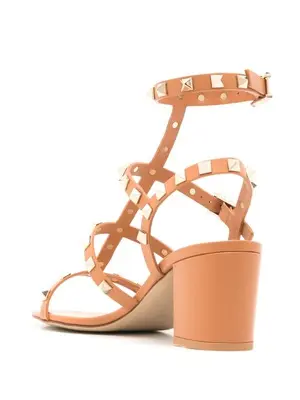 Valentino Garavani Stud-embellished Buckled Sandals - Orange