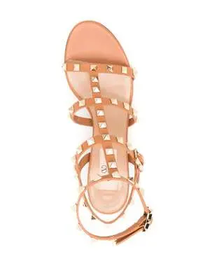 Valentino Garavani Stud-embellished Buckled Sandals - Orange