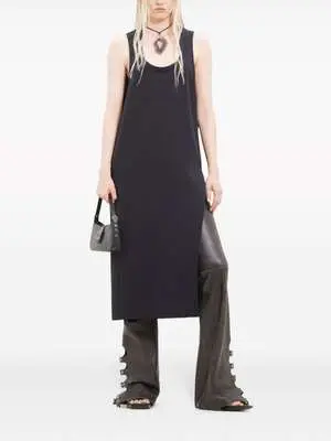 COURREGES Logo-appliqué Twill Midi Dress