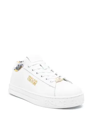 Versace Court Leather Sneakers - White