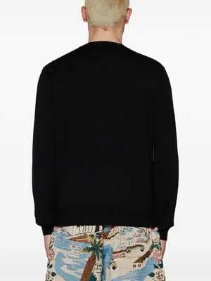 Amiri Intarsia Knit Logo Embroidered Crew Neck Sweater