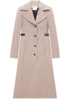 COURREGES Checked Wool Long Coat