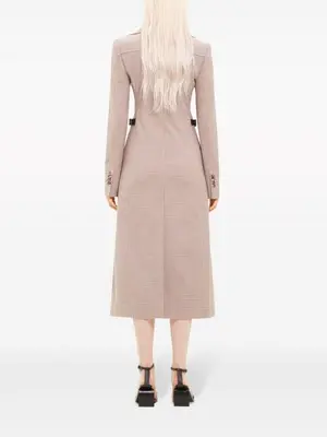 COURREGES Checked Wool Long Coat