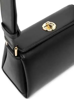 Plan C Mini Folded Leather Shoulder Bag - Black
