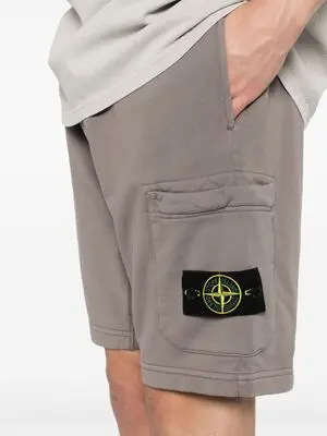 Stone Island Compass Badge Jersey Shorts - Brown