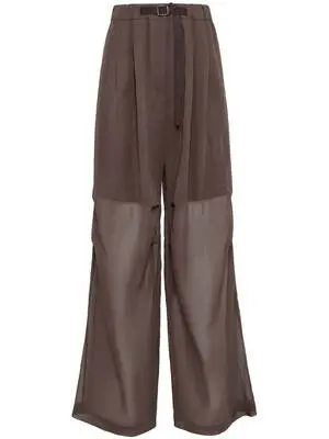 Brunello Cucinelli Semi-sheer Wide-leg Trousers