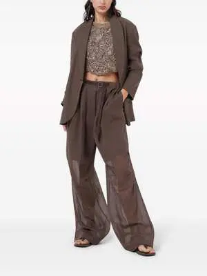 Brunello Cucinelli Semi-sheer Wide-leg Trousers