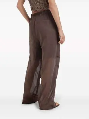 Brunello Cucinelli Semi-sheer Wide-leg Trousers
