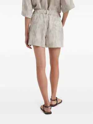 Brunello Cucinelli Linen Floral Print Bermuda Shorts