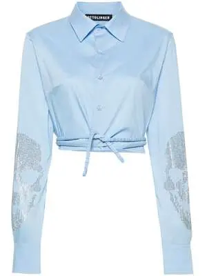 Ottolinger Rhinestone-embellished Wrap Shirt - Blue