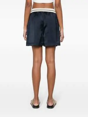 Palm Angels Monogram-embroidered Satin-weave Shorts