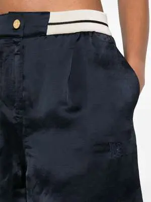 Palm Angels Monogram-embroidered Satin-weave Shorts