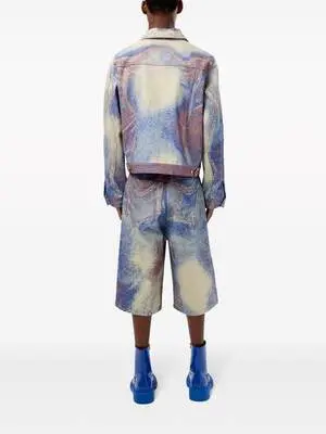 Camper Swirl-print Denim Shorts - Purple