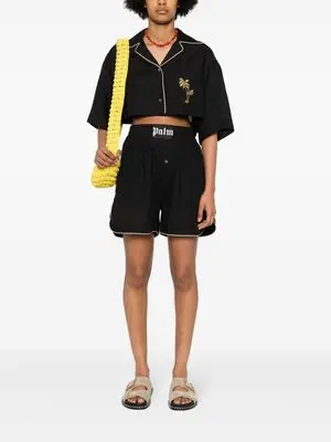 Palm Angels Cropped Bowling Shirt