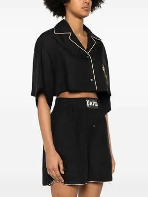 Palm Angels Cropped Bowling Shirt