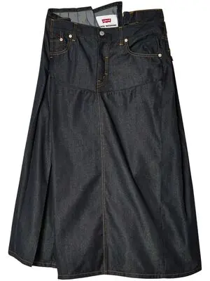 Junya Watanabe Asymmetric Denim Midi Skirt