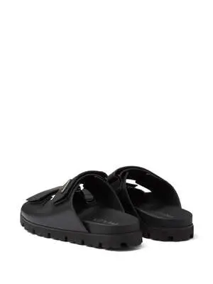 Prada Leather Strap Sandals - Black