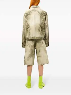 Camper Swirl-print Denim Shorts - Green