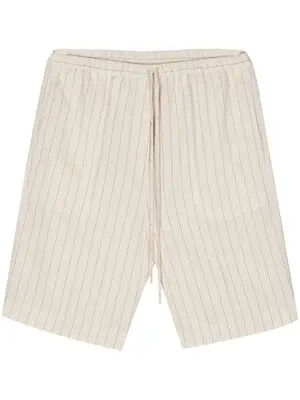 TOTEME Pinstripe Shorts With Drawstring Waist - Neutrals