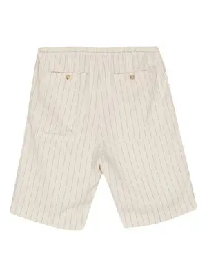 TOTEME Pinstripe Shorts With Drawstring Waist - Neutrals