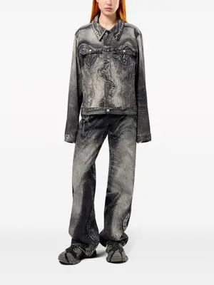 Camper Swirl-print Denim Jacket - Grey