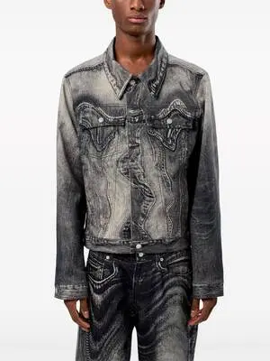 Camper Swirl-print Denim Jacket - Grey