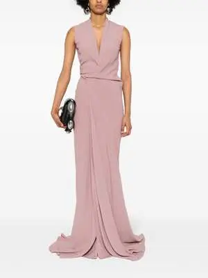Rick Owens Crepe Wrap Maxi Dress