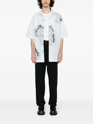 Giorgio Armani Wool Tapered Trousers - Blue