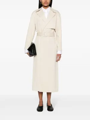 Theory Twill Belted Maxi Trench Coat