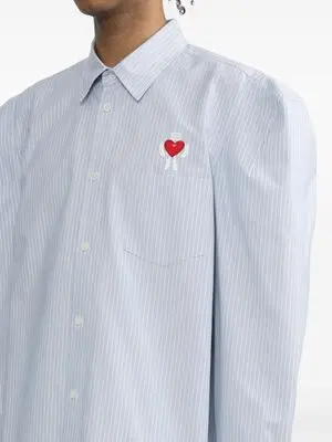 DOUBLET Robot Shoulder Striped Cotton Shirt