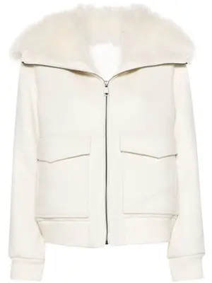LISKA Cashmere Bomber Jacket - White