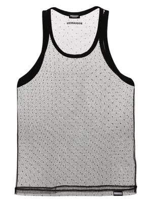 Dsquared2 Crystal-embellished Tulle Tank Top - Black
