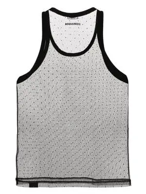 Dsquared2 Crystal-embellished Tulle Tank Top