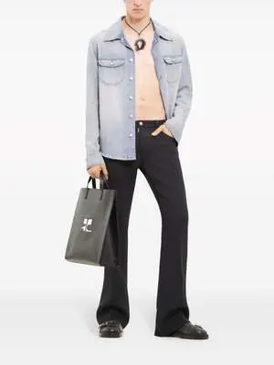 COURREGES Logo-appliqué Denim Shirt
