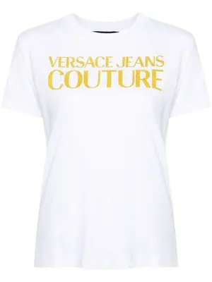 Versace Logo-print Glittered T-shirt