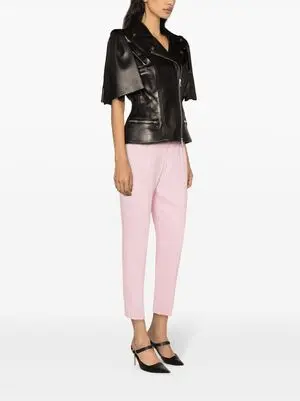 Alexander McQueen Knotted Bow Leather Biker Vest