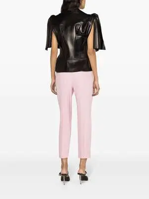 Alexander McQueen Knotted Bow Leather Biker Vest
